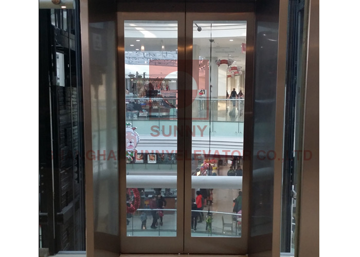 MR Round Sightseeing Glass ลิฟต์แบบพาโนรามาพื้นหินอ่อน 630KG